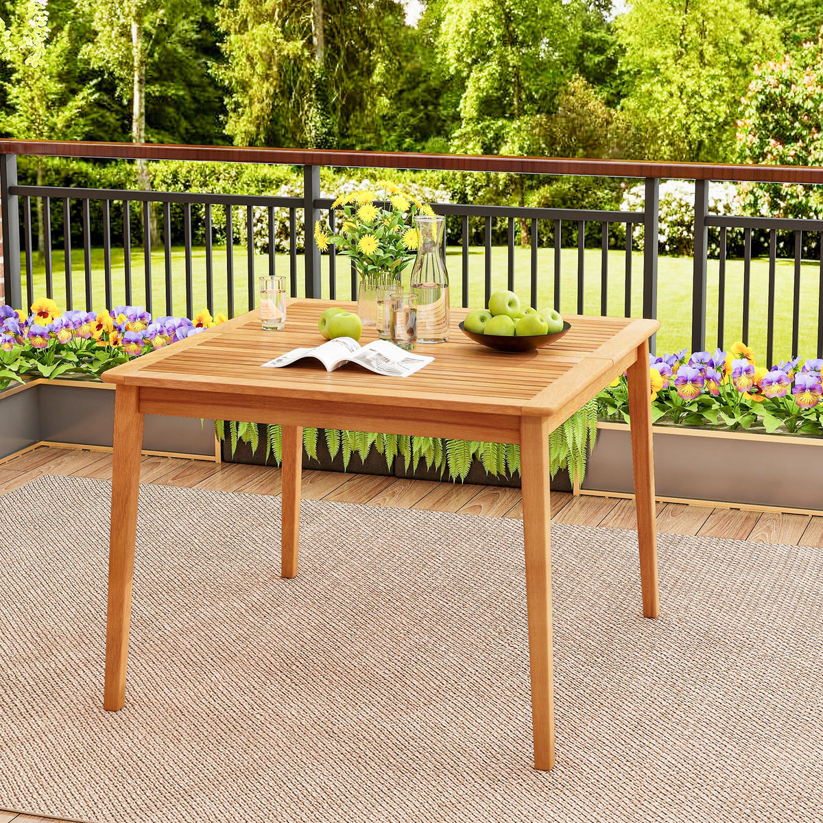 40 Inch Acacia Wood Dining Square Bistro Table with 1.96 ... – Moogdesk