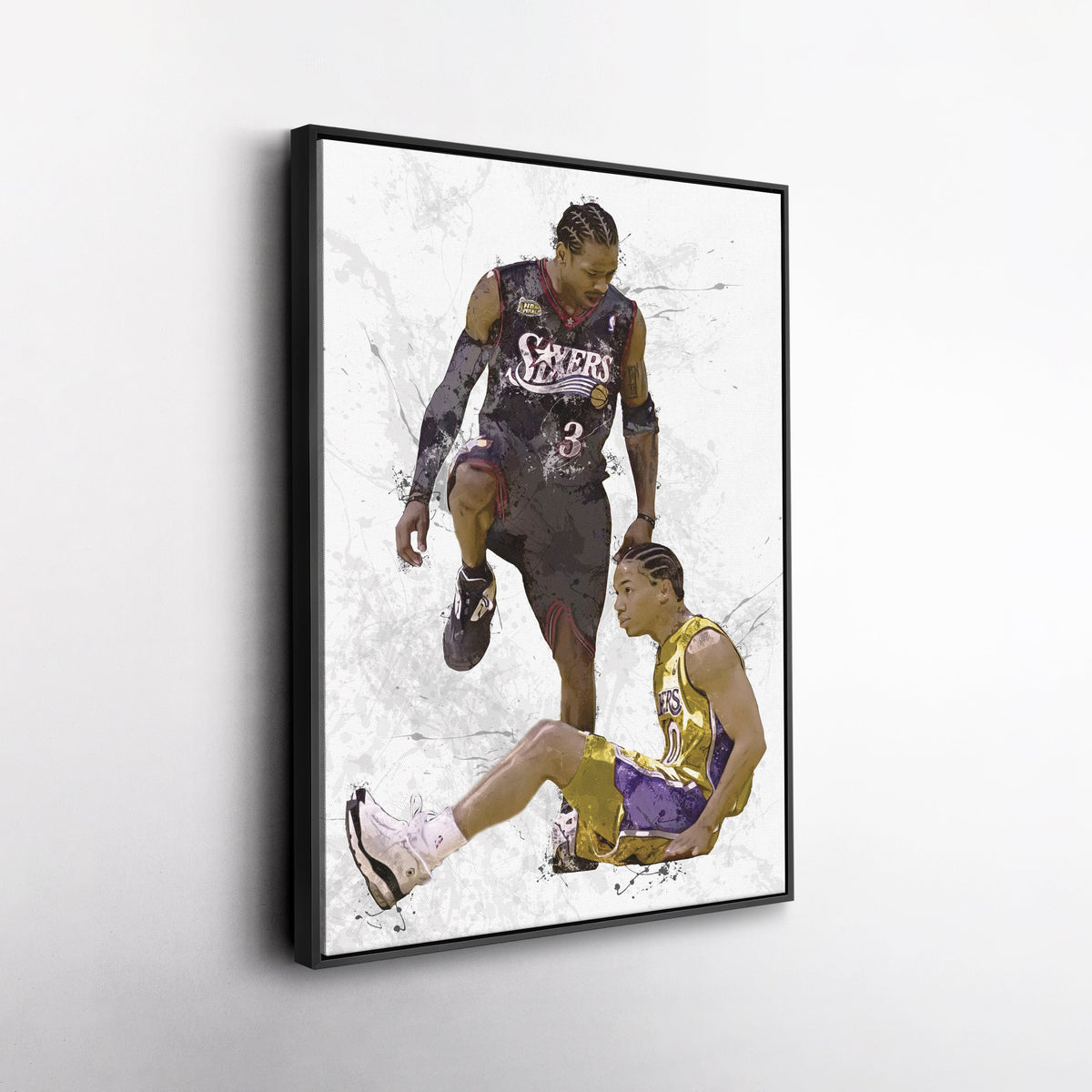 Allen Iverson Step Over Canvas Wall Art – NBA Legend for Man Cave ...