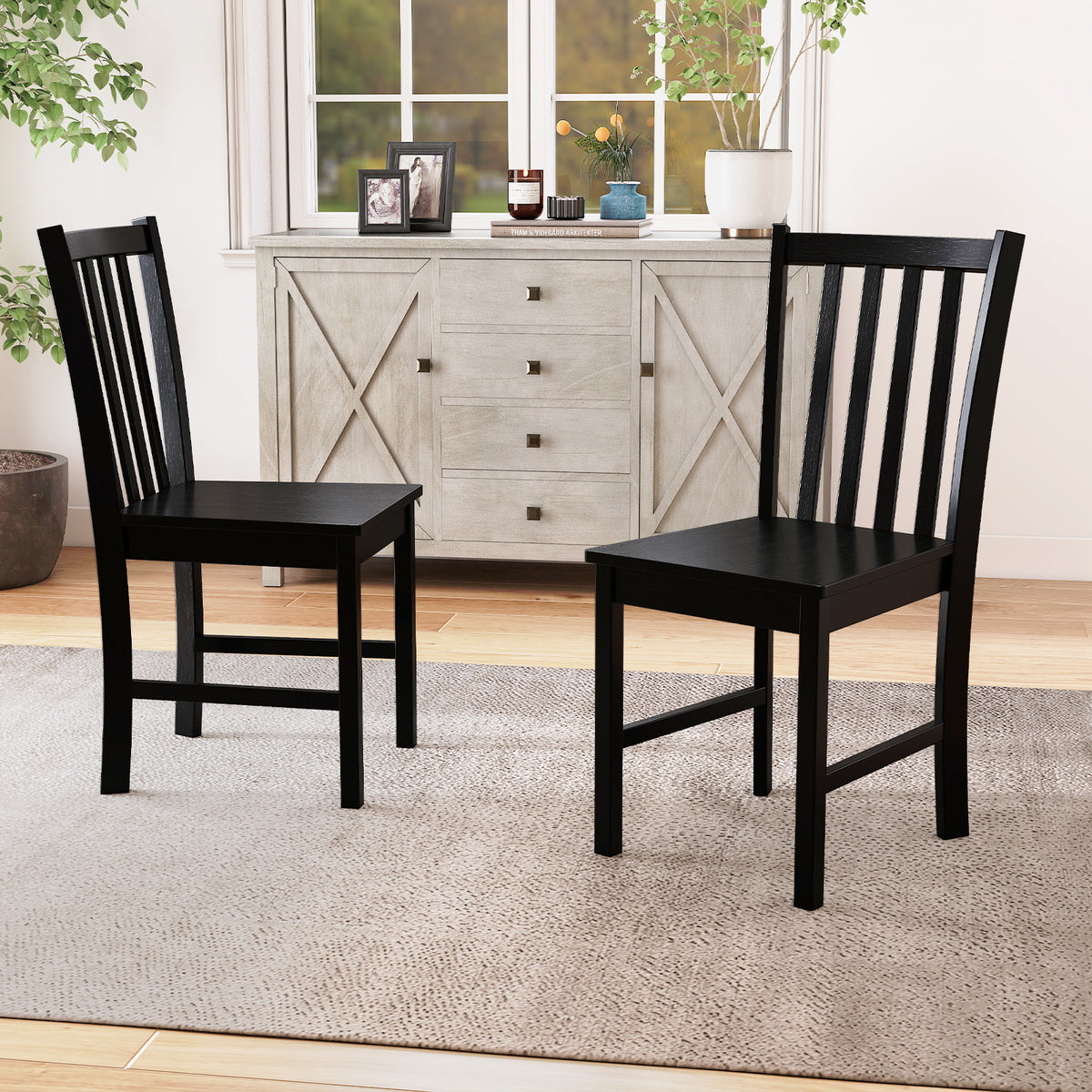 Rustic Dining Chairs Set of 2 Wooden Kitchen Chairs with ... – Moogdesk