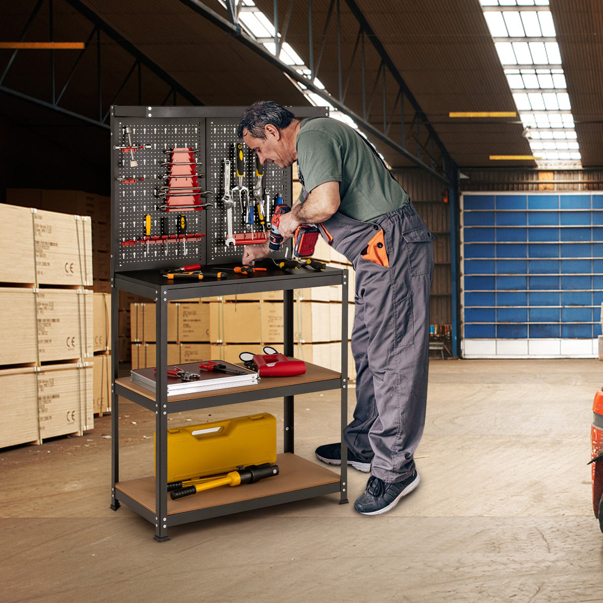 Tool Storage Workbench with Peg Board 2 Lower Shelves 14 ... – Moogdesk