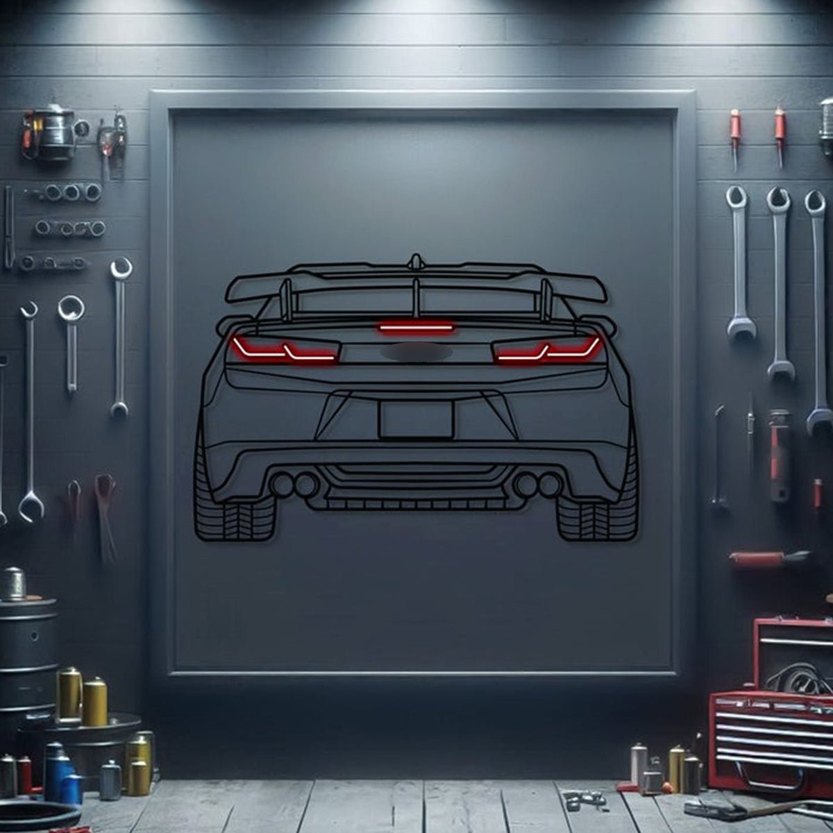 Camaro Back View Metal Neon Car Wall Art - MTN0073 – Moogdesk