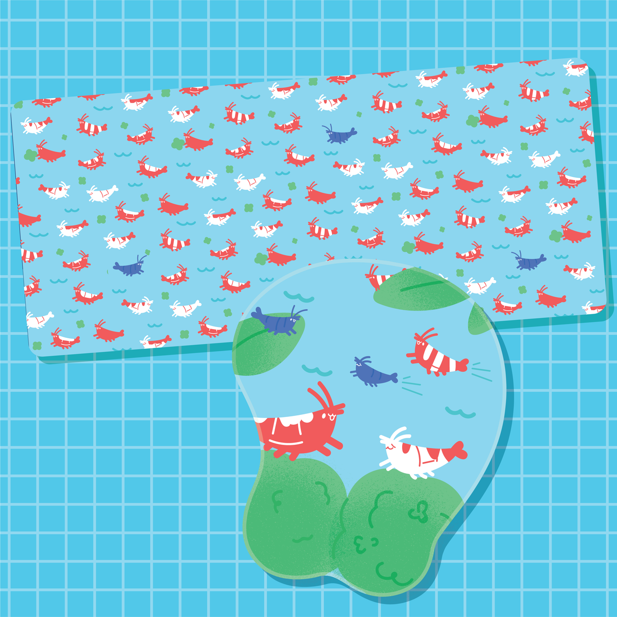 Marimo Shrimp Desk Mat and Squishy Mousepad – Moogdesk