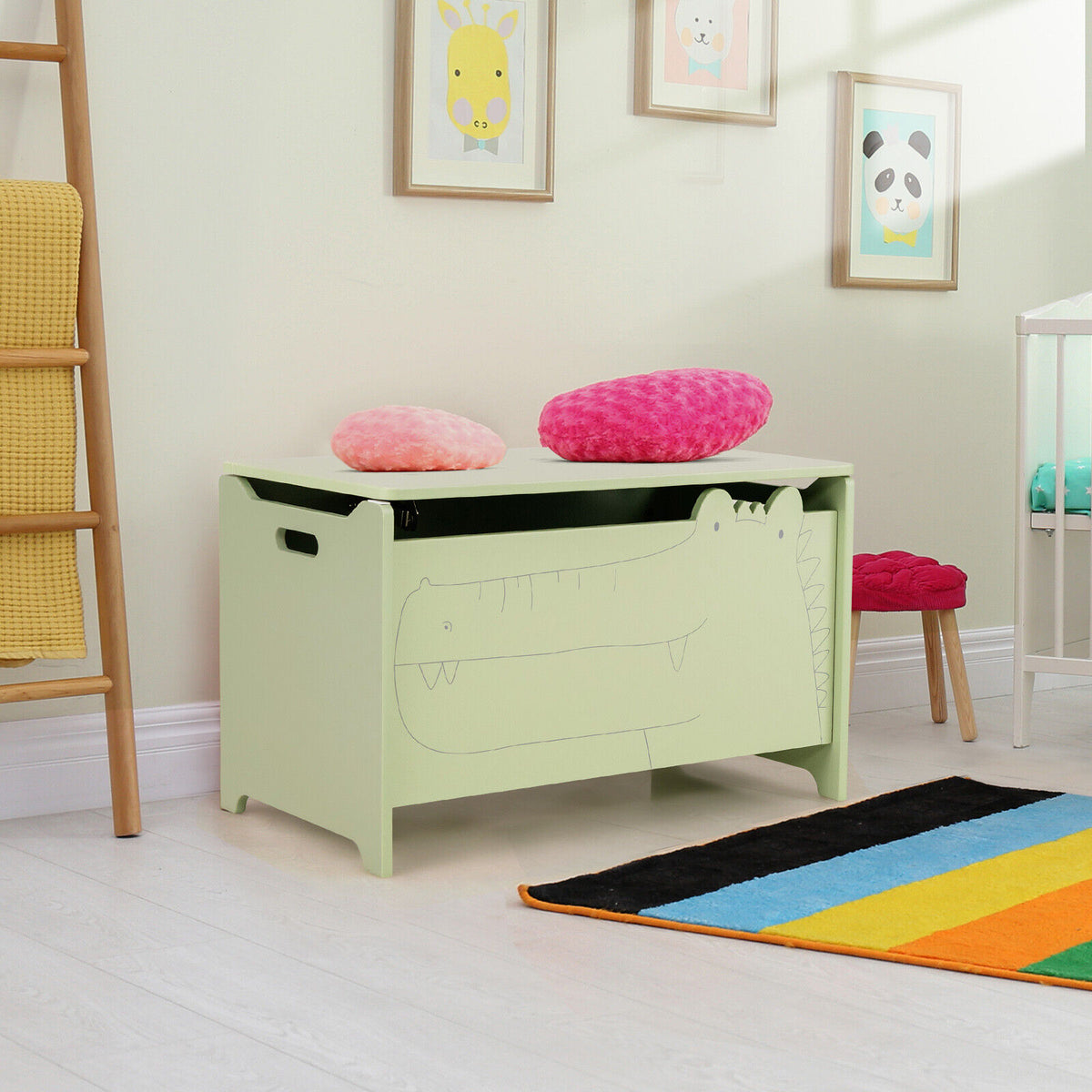 Wooden Kids Toy Box with Safety Hinge – Moogdesk